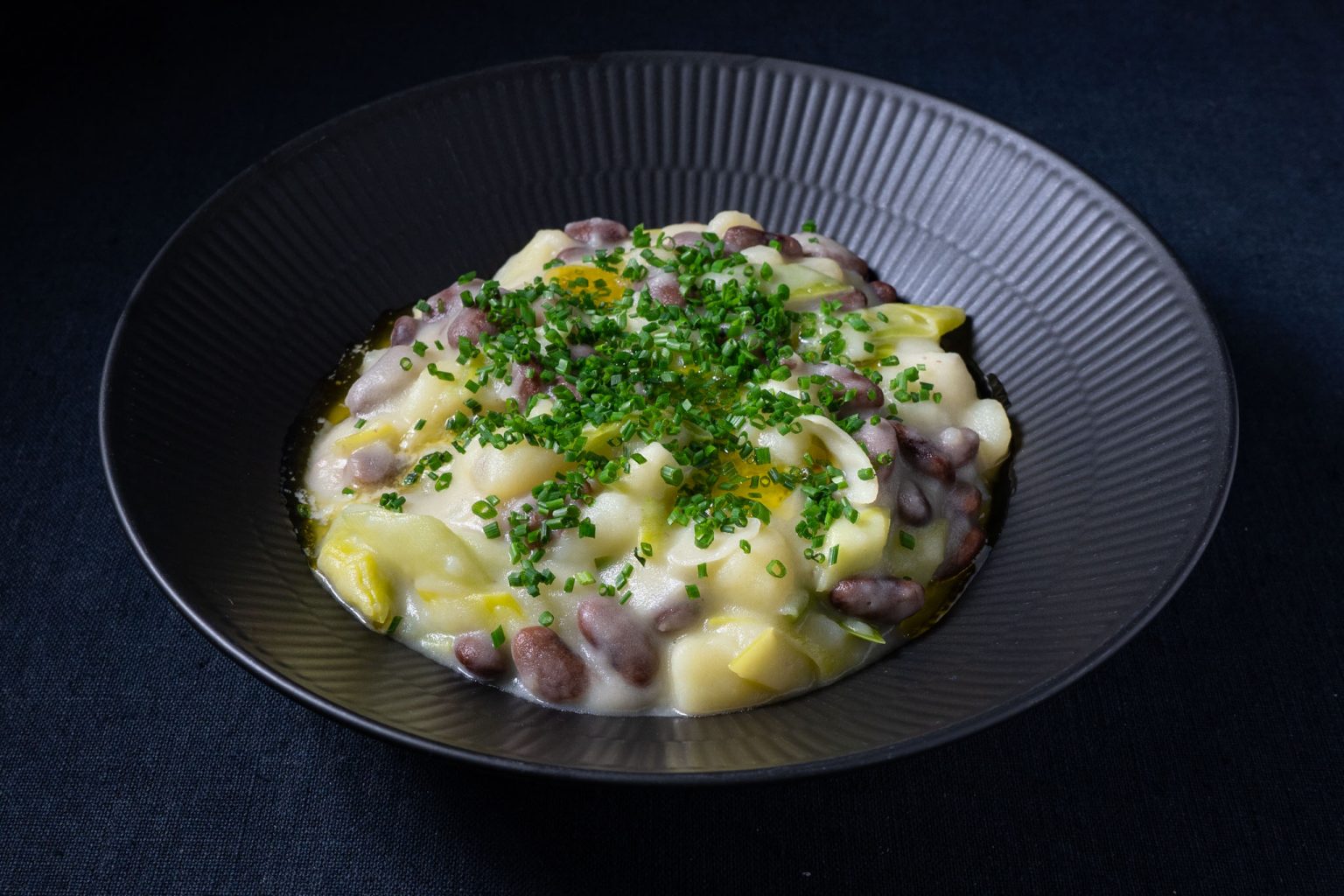 Norwegian leek, beans & potato stew - SY Selkie